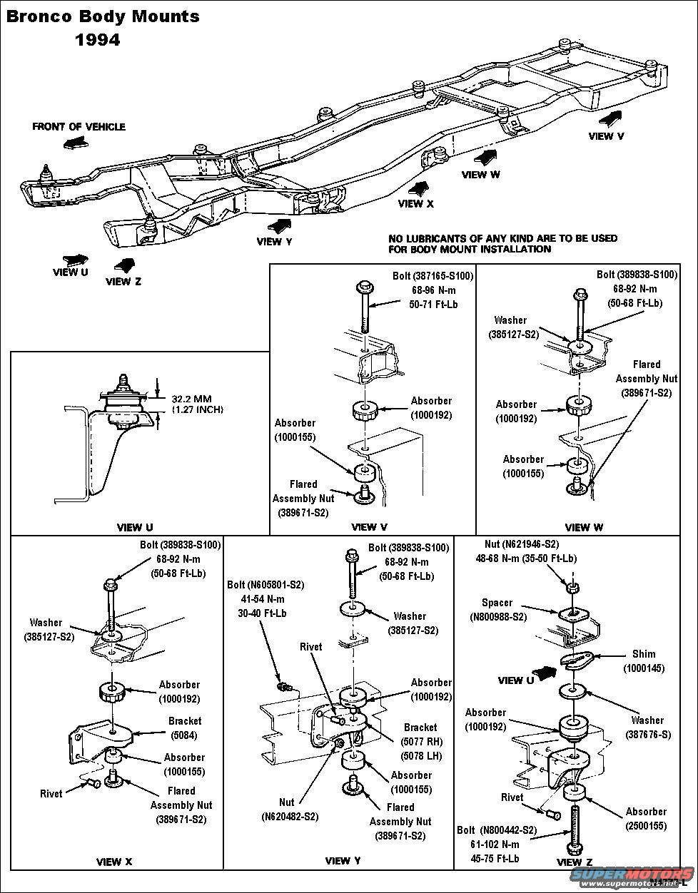 Body Mounts 40-Piece Body Mount Kit For 1978-1979 Ford Bronco - Fits ...